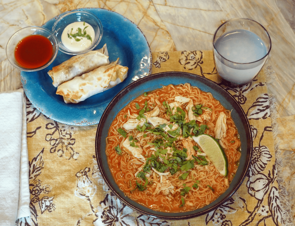 Thai Peanut Chicken Ramen - Divine Dish
